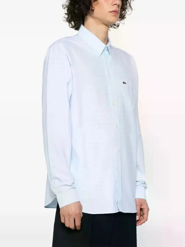 Lacoste Logo-patch Cotton Shirt - Blue
