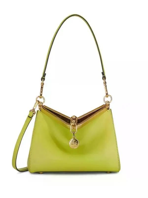 Etro Vela Leather Shoulder Bag - Green