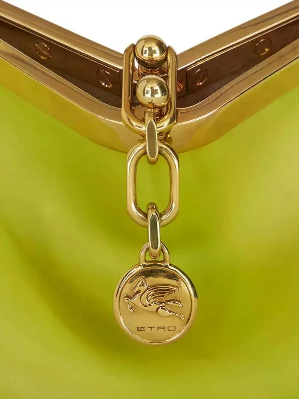 Etro Vela Leather Shoulder Bag - Green