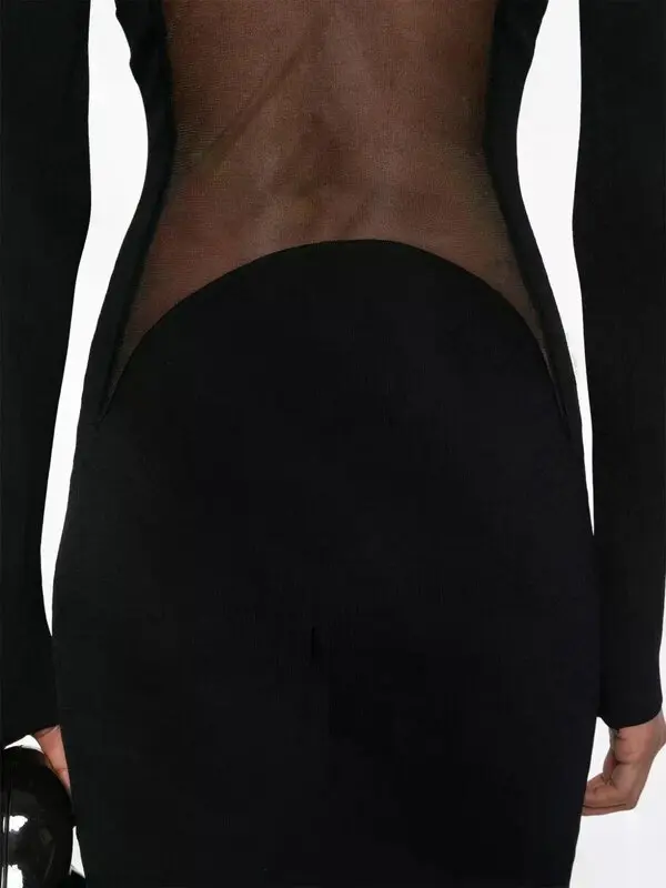 MUGLER Sheer & Opaque Panelled Top