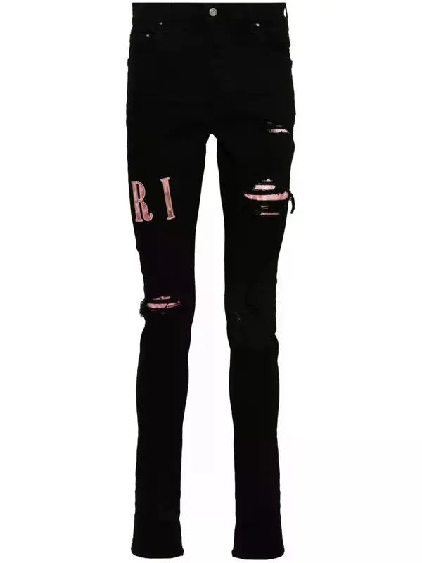 Amiri Waxed Logo-appliqué Skinny Jeans