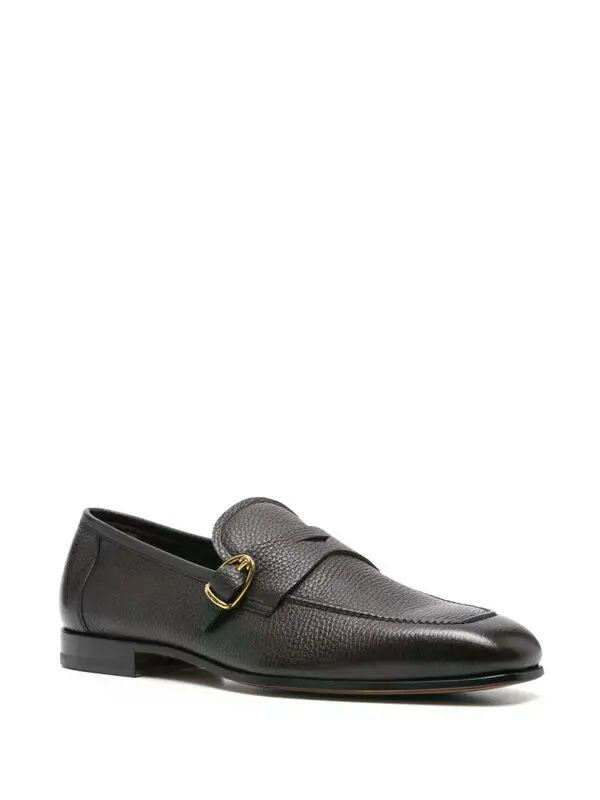 TOM FORD Grain Dover Buckle Loafers