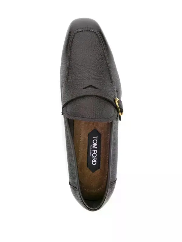 TOM FORD Grain Dover Buckle Loafers