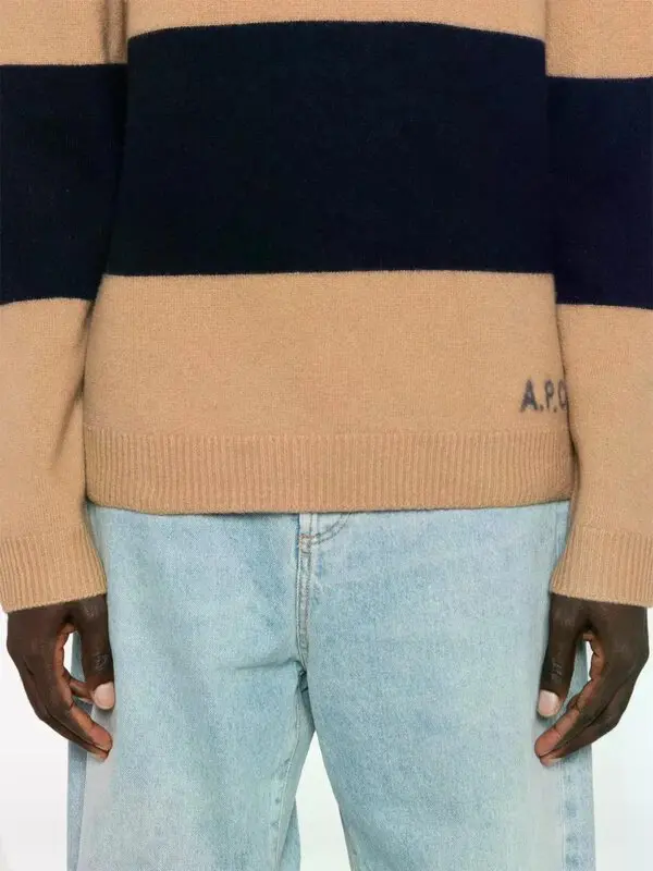 A.p.c. Edward Knitted Virgin Wool Jumper - Blue