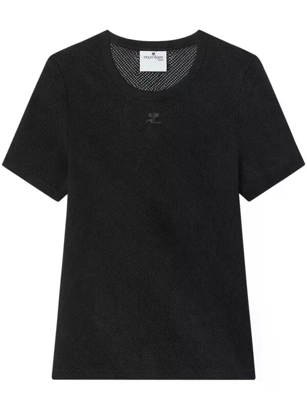 COURREGES Mesh T-shirt - Black