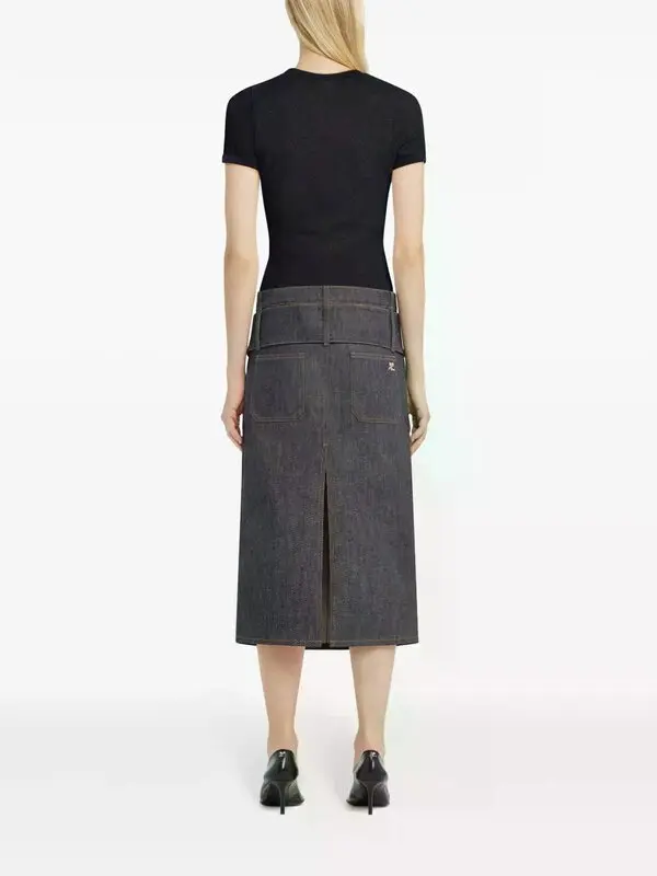 COURREGES Mesh T-shirt - Black