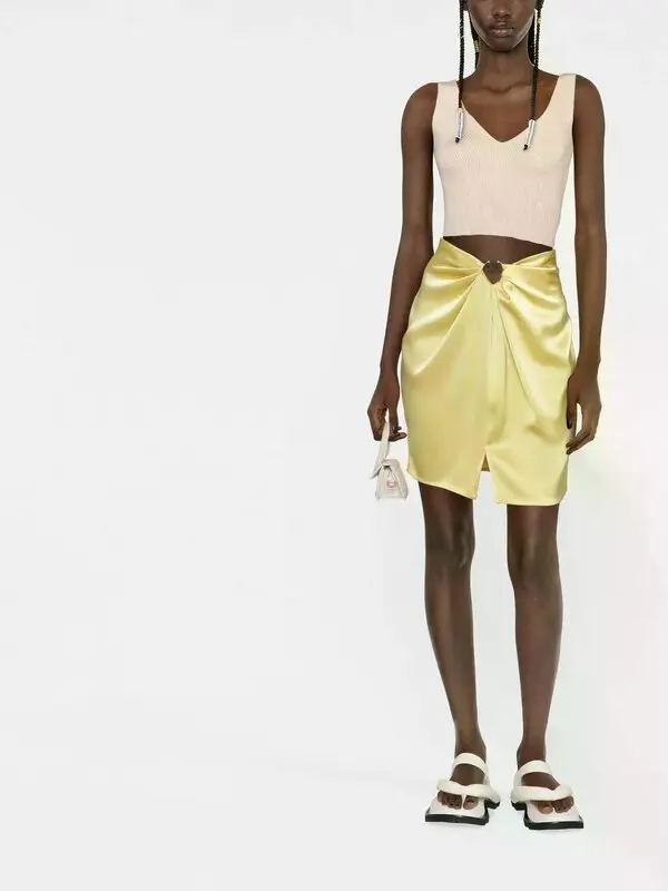 Nanushka Draped Satin Mini Skirt