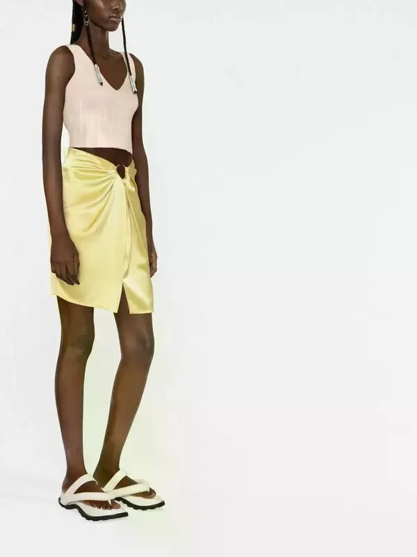 Nanushka Draped Satin Mini Skirt