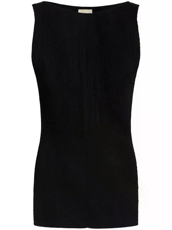 Khaite The Evelyn Ribbed Tank Top - Black