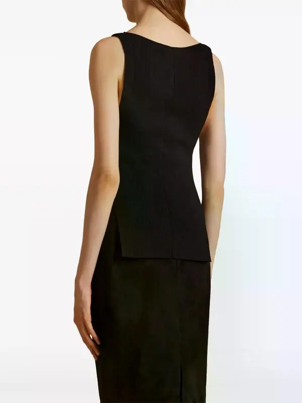 Khaite The Evelyn Ribbed Tank Top - Black