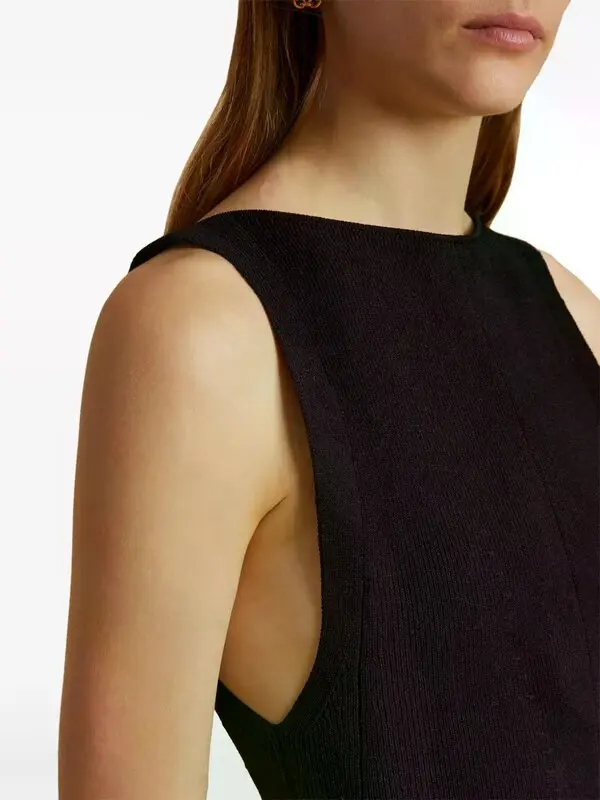Khaite The Evelyn Ribbed Tank Top - Black