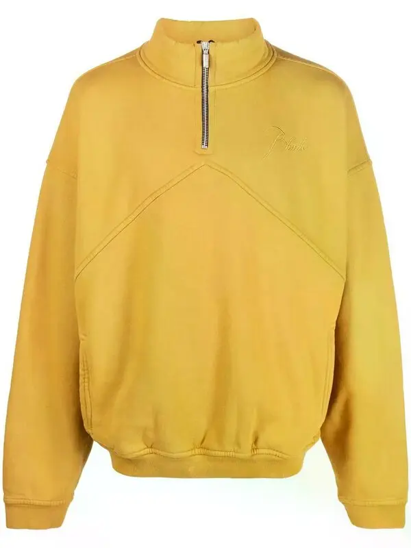 Rhude Logo-embroidered Quarter-zip Sweatshirt - Yellow