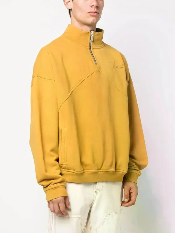 Rhude Logo-embroidered Quarter-zip Sweatshirt - Yellow