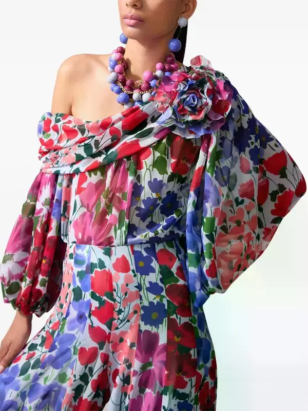 Carolina Herrera Jardin-print One-shoulder Top