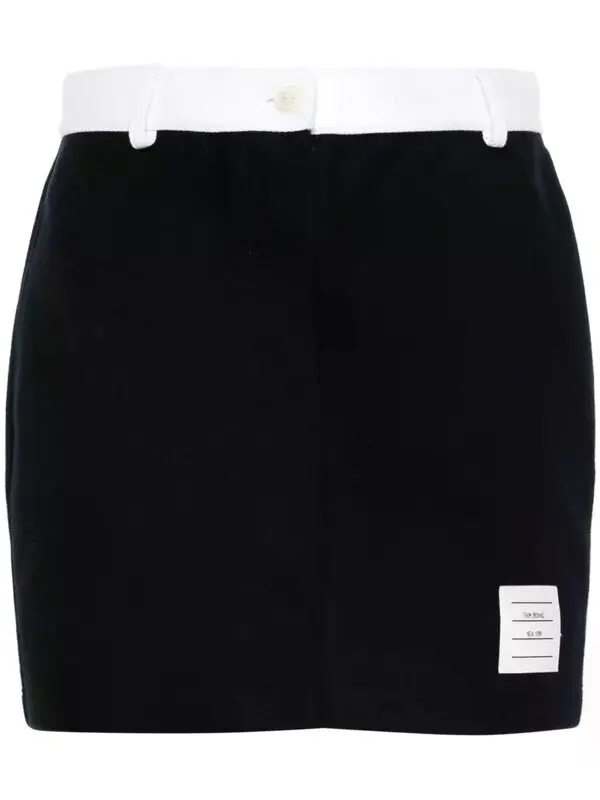 Thom Browne Logo-patch Mini Skirt - Blue