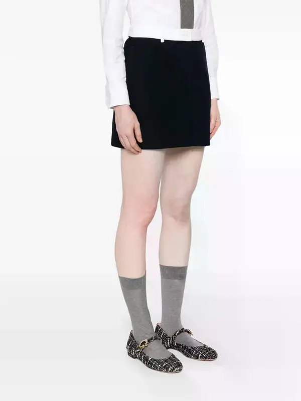 Thom Browne Logo-patch Mini Skirt - Blue