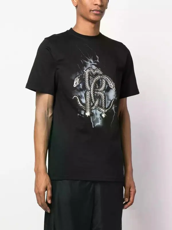 Roberto Cavalli Mirror Snake-print T-shirt