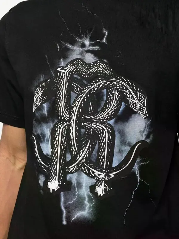 Roberto Cavalli Mirror Snake-print T-shirt