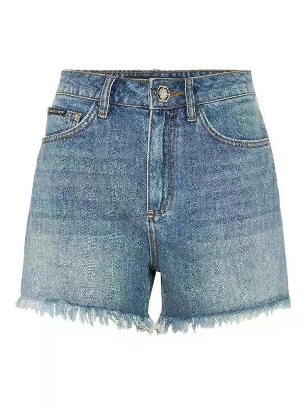 Philipp Plein Logo-embroidered Denim Shorts