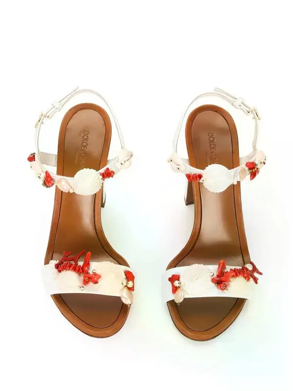 Dolce & Gabbana 105mm Keira Coral-embroidered Sandals