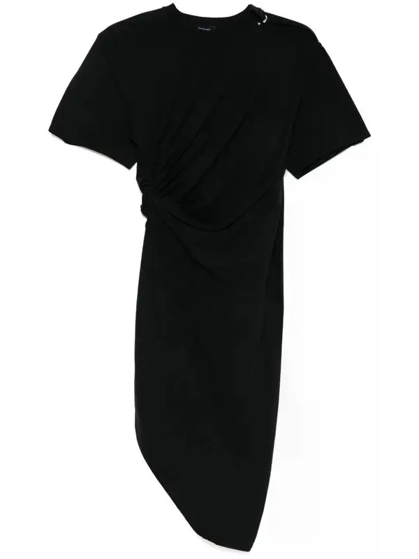 MUGLER Piercing-detail Midi Dress - Black