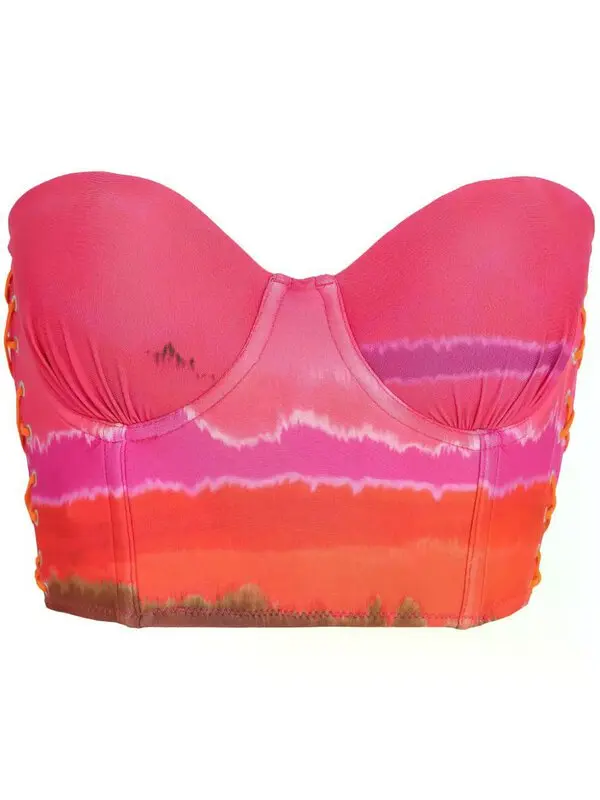 AMIR SLAMA X Jade Picon Corset Crop Top - Pink