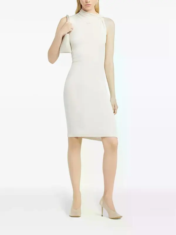 COURREGES Draped-detail Midi Dress - Neutrals
