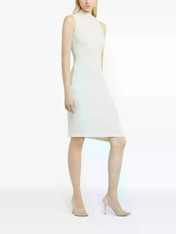 COURREGES Draped-detail Midi Dress - Neutrals