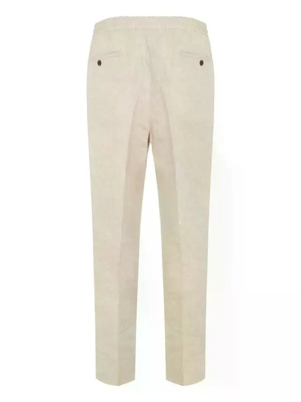 Corneliani Drawstring Linen Trousers - Neutrals