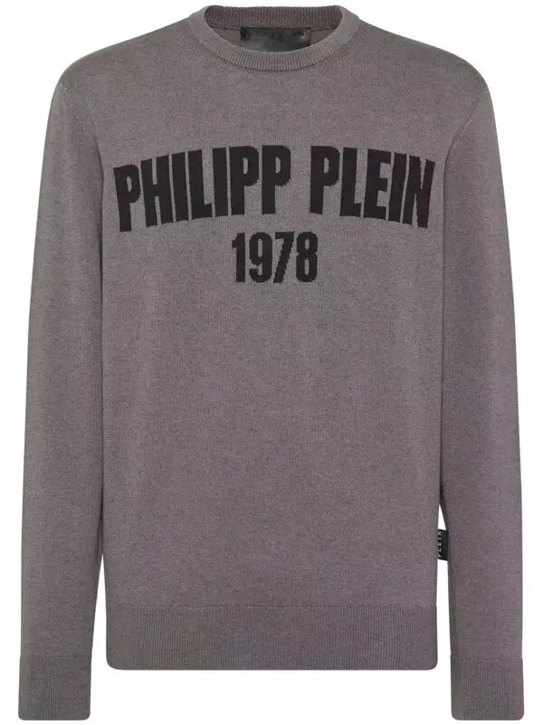 Philipp Plein 1978 Intarsia-knit Sweater - Grey
