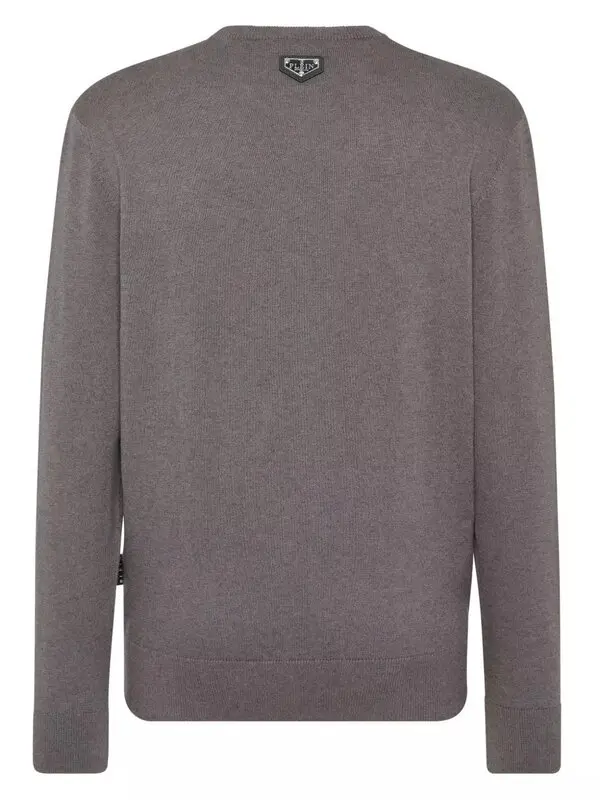 Philipp Plein 1978 Intarsia-knit Sweater - Grey