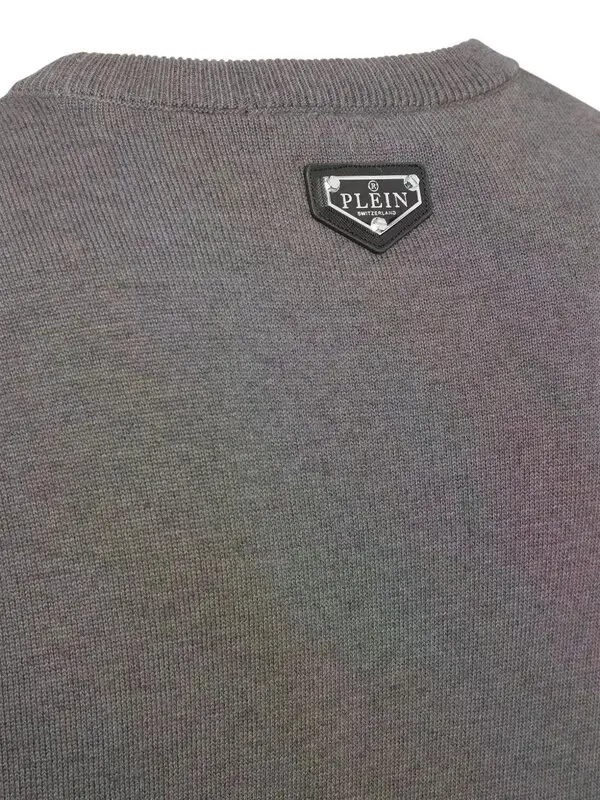 Philipp Plein 1978 Intarsia-knit Sweater - Grey