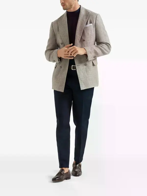Brunello Cucinelli Gabardine-weave Trousers - Blue