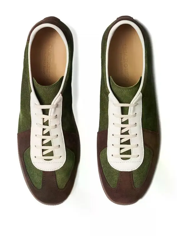 SCAROSSO Two-tone Suede Sneakers - Green
