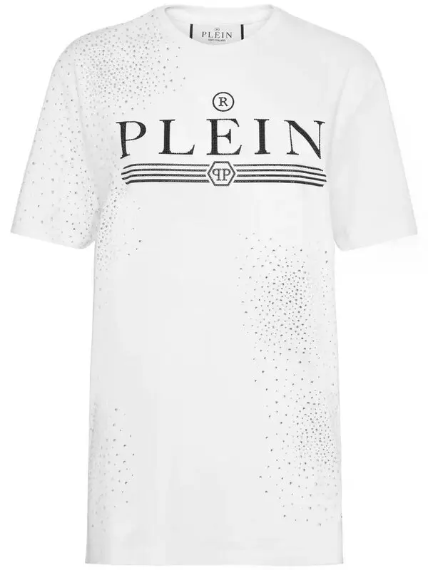 Philipp Plein Crystal-embellished Cotton T-shirt - White