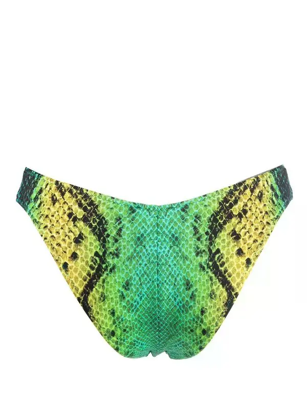NOIRE SWIMWEAR Snakeskin Print High-waisted Bikini Bottom