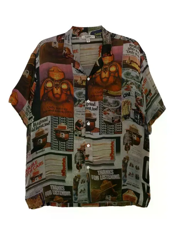 STAIN SHADE Graphic-print Shirt - Brown