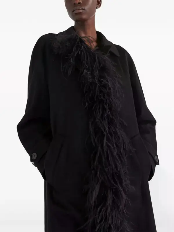 Prada Feather-trim Cashmere Coat