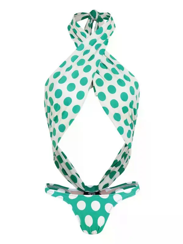 AMIR SLAMA Polka-dot Swimsuit - Green