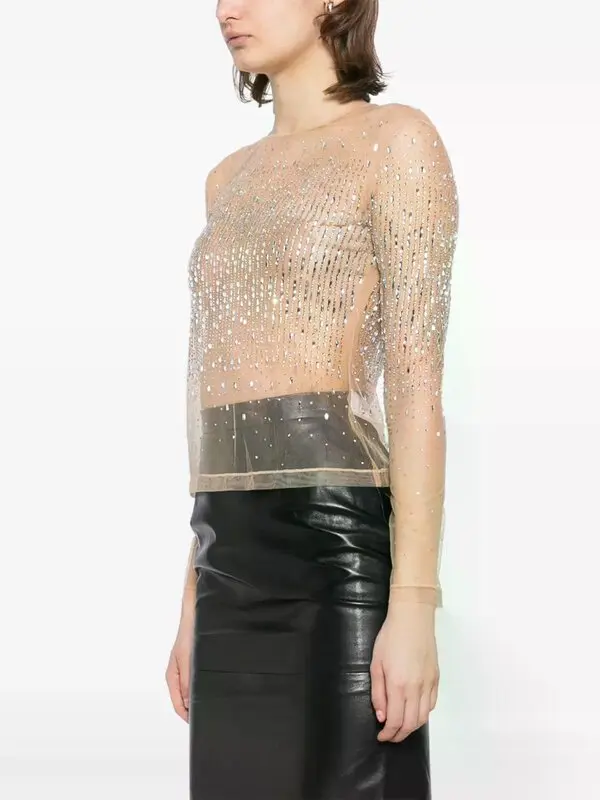Ermanno Scervino Tulle Crystal-embellished Top