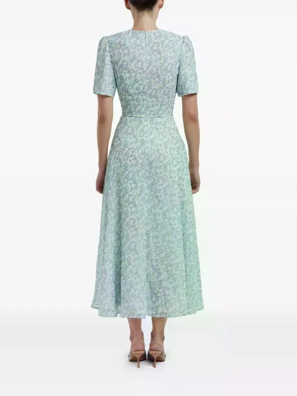 POST MERIDIEM Floral-print Midi Dress - Purple