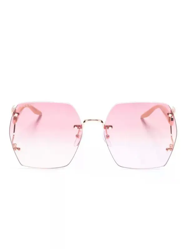 Gucci Double G Geometric-frame Sunglasses