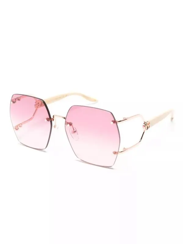 Gucci Double G Geometric-frame Sunglasses