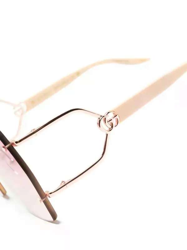 Gucci Double G Geometric-frame Sunglasses