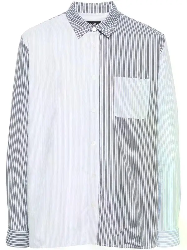 A.p.c. Patchwork Striped Shirt