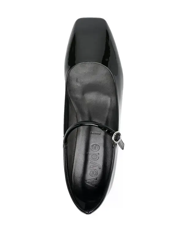 AeydĒ Uma Leather Ballerina Shoes - Black