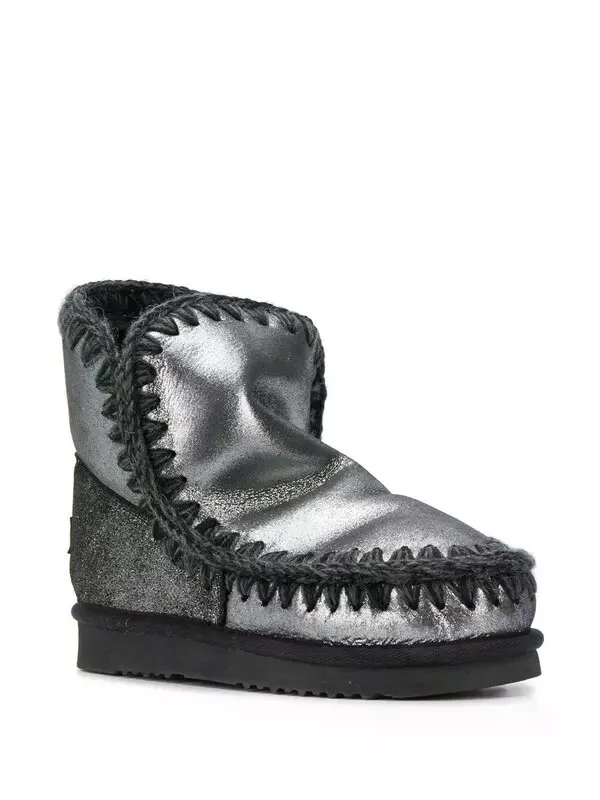 Mou Woven Detail Boots - Black