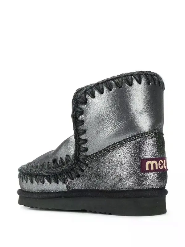 Mou Woven Detail Boots - Black
