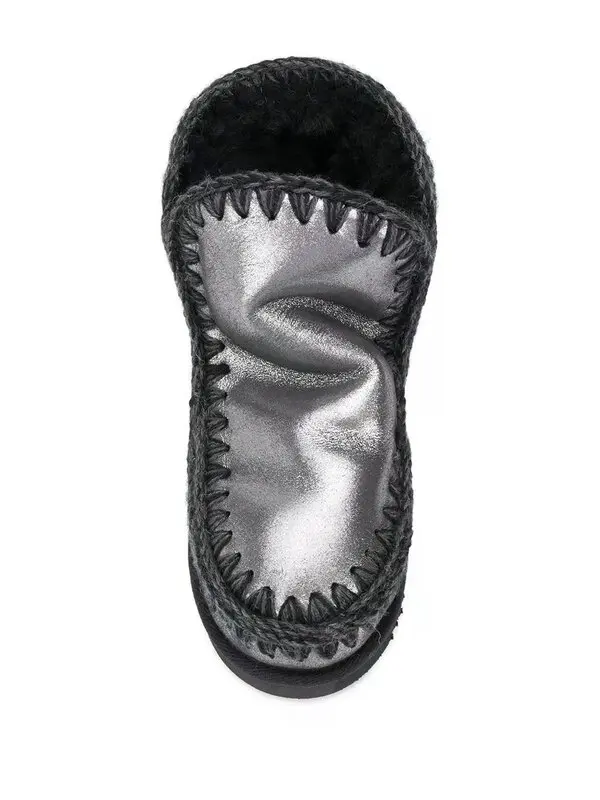 Mou Woven Detail Boots - Black