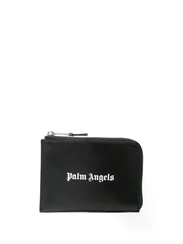 Palm Angels Logo-print Leather Cardholder - Black